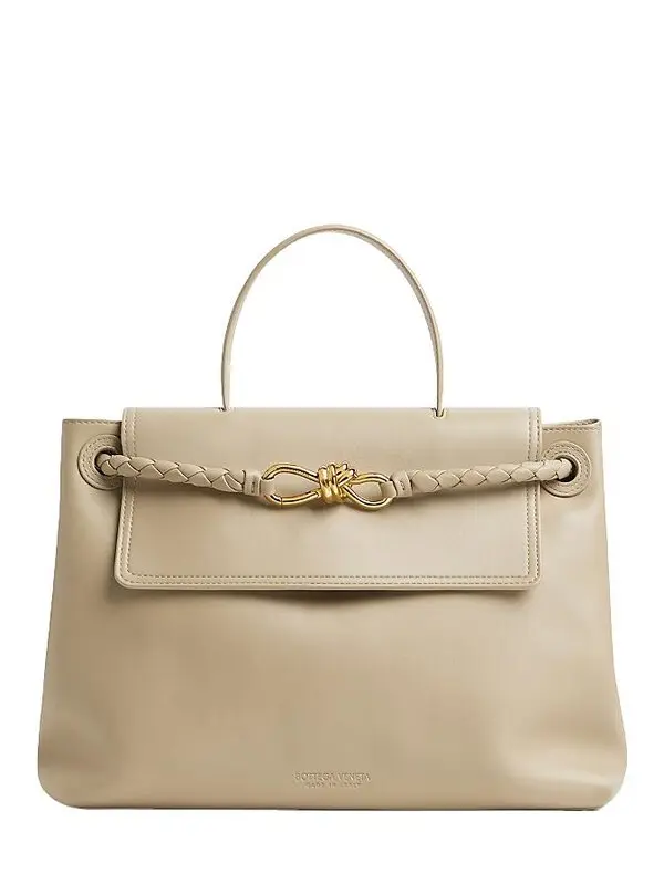 Bottega Veneta Ciao Ciao Leather Top Handle Bag - Ecru Muse/brass