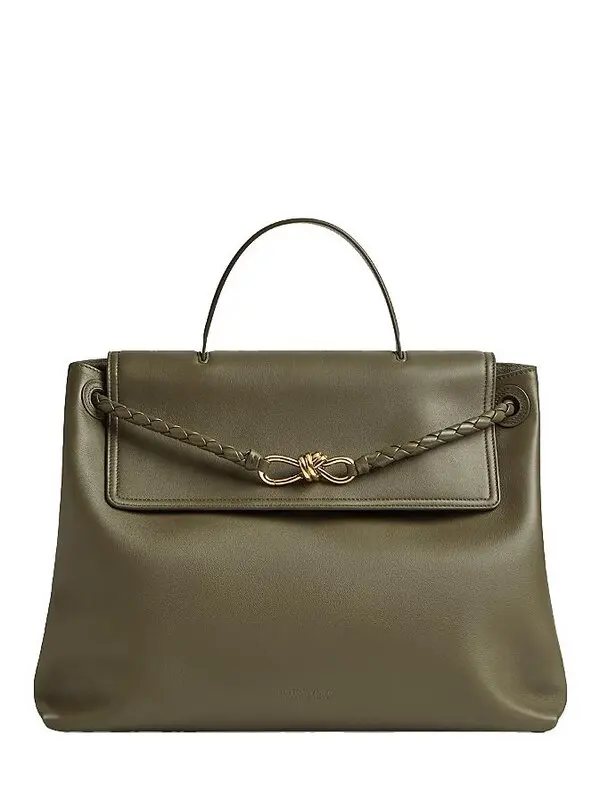 Bottega Veneta Large Intrecciato Leather Top Handle Bag - Cypress