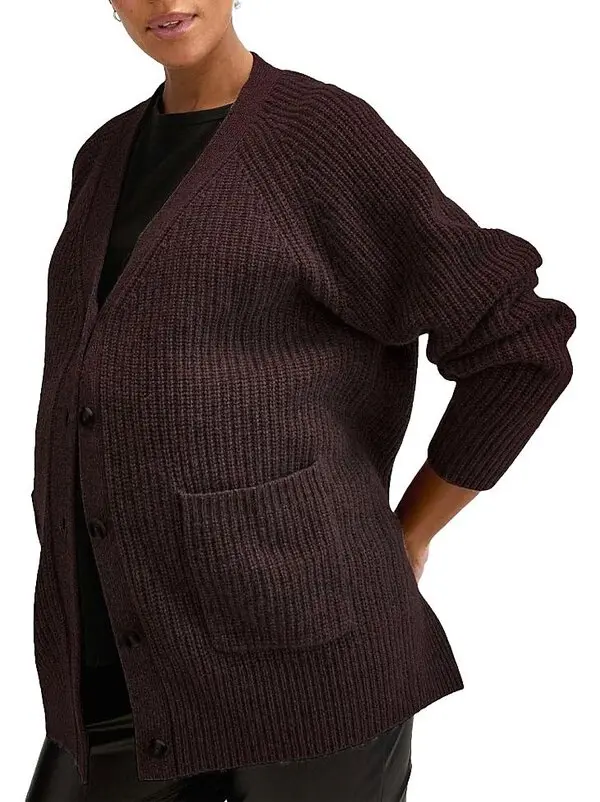 Hatch Collection Maternity Cashmere Marlow Cardigan - Espresso