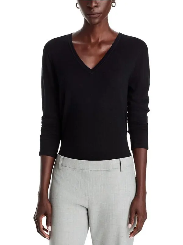 Majestic Filatures Cashmere V-neck Sweater - Black