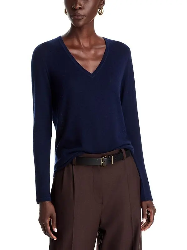 Majestic Filatures Cashmere V-neck Sweater - Marine