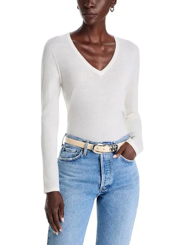 Majestic Filatures Cashmere V-neck Sweater - Milk