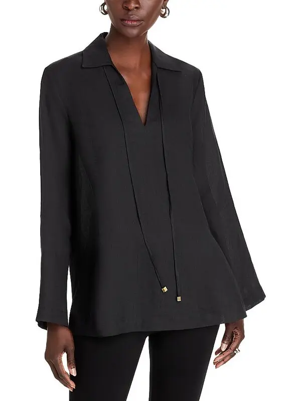 Michael Kors Tie Neck Top - Black
