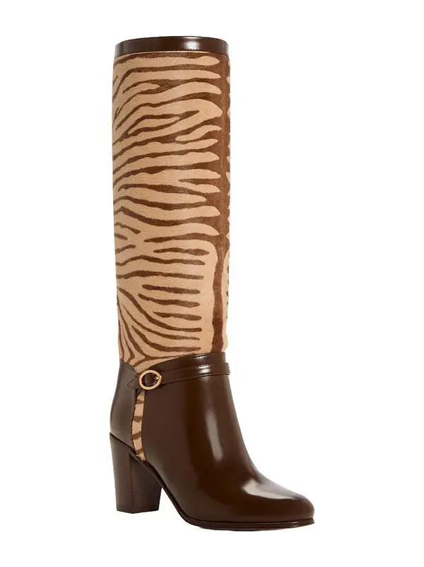 Valentino Garavani Pattie Calf Hair Boots - Beige/multi