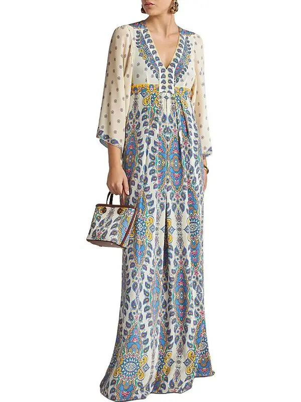 Etro Silk Printed Maxi Dress - Print On White
