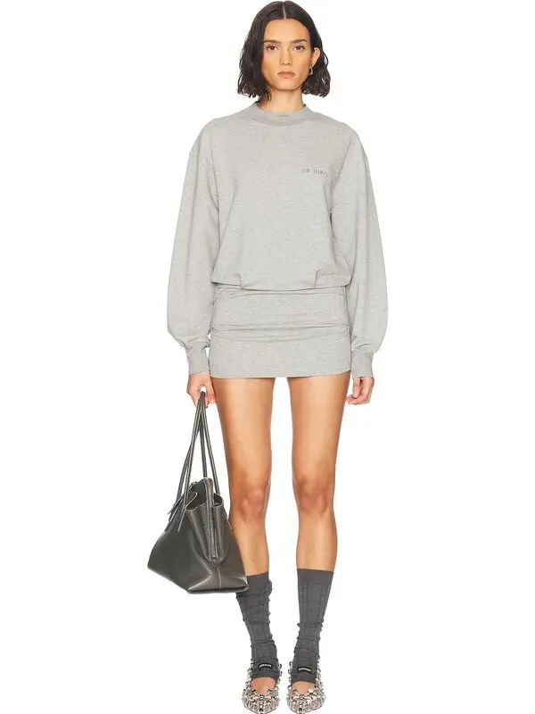 Attico Long Sleeve Mini Dress - Melange Grey