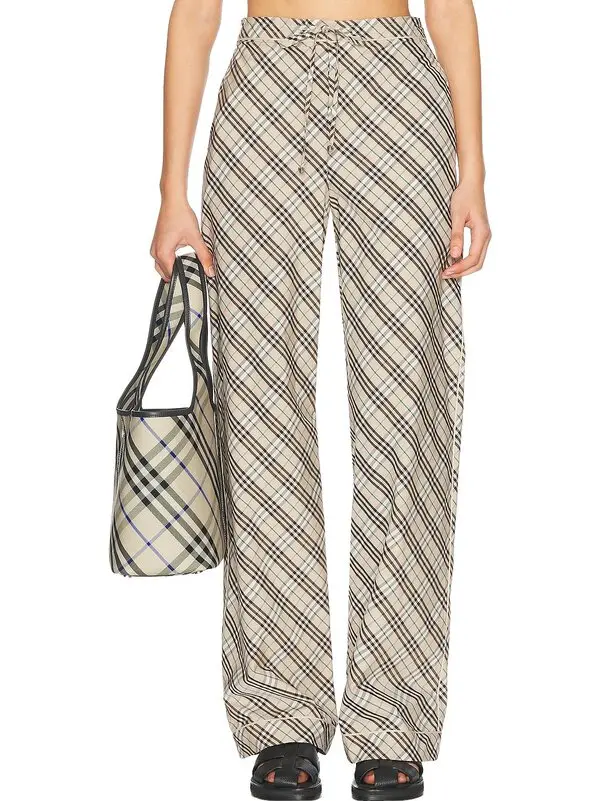 Burberry Straight Leg Pyjama Pant - Husk Ip Check