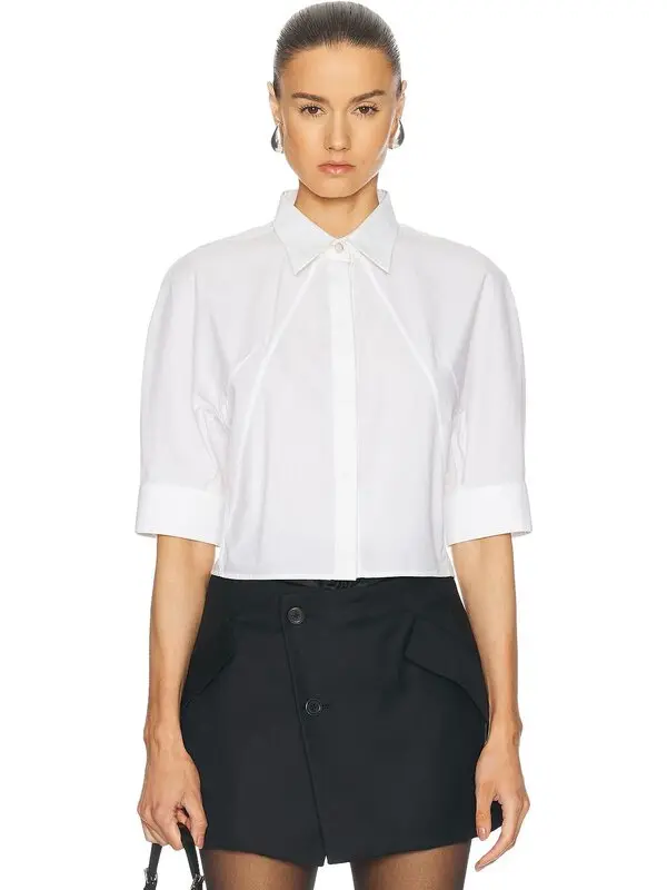 Helmut Lang Articulated Button Up Top - White