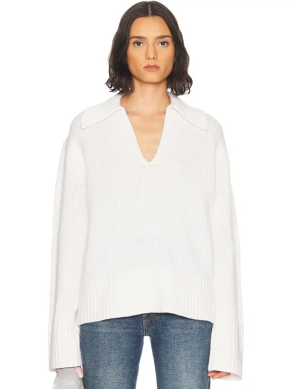 Jenni Kayne Cashmere Phoebe Polo Sweater - Ivory