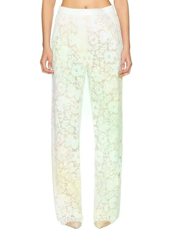 SANS FAFF Estelle Lace Pintuck Pant - White