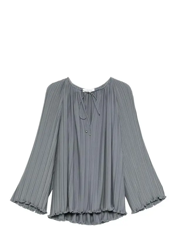 LANVIN Tie Neck Top - Steel