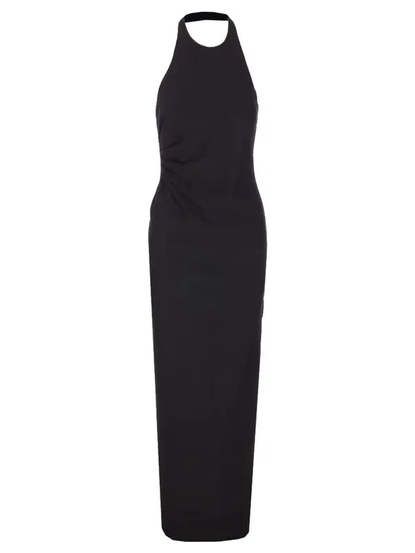 ELEH Halterneck Dress With Slit Detail - Black
