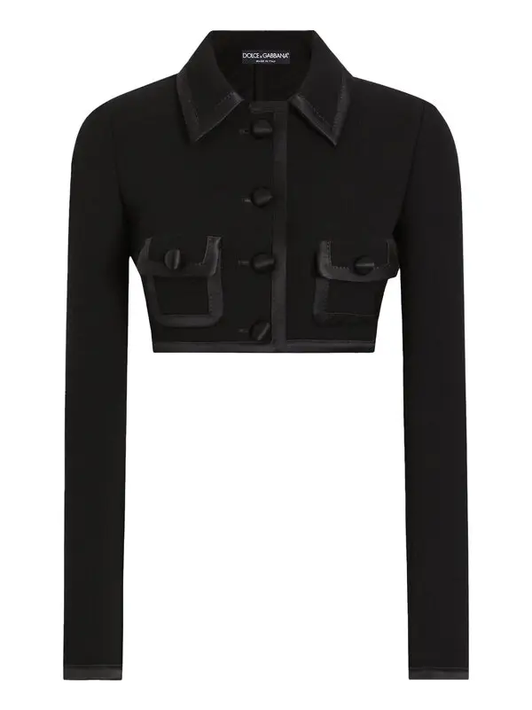 Dolce & Gabbana Short Wool Crepe Jacket - Black