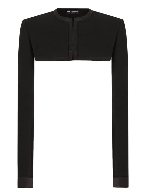 Dolce & Gabbana Wool Crepe Shrug - Black