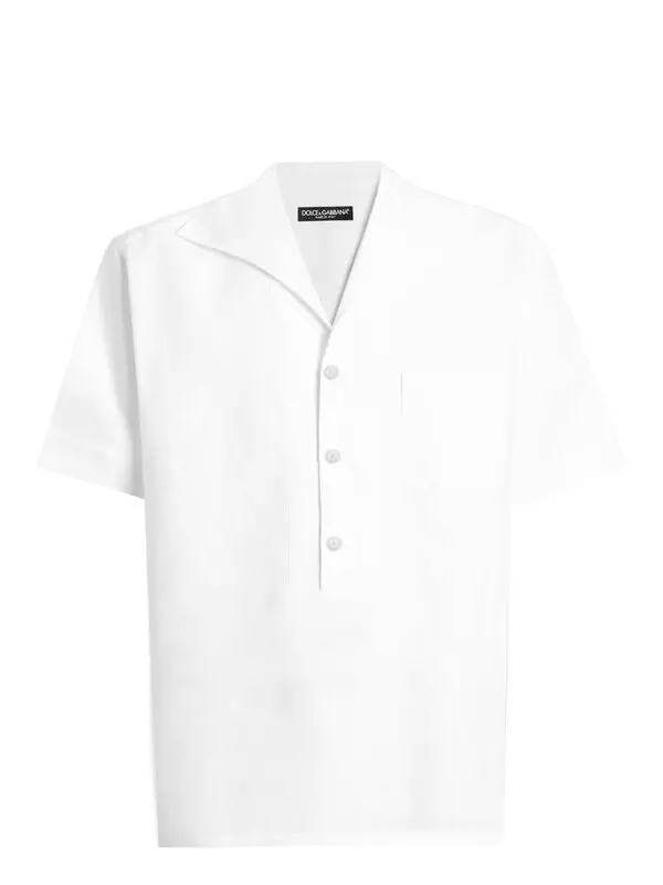 Dolce & Gabbana Three-button Short-sleeved Linen Shirt - White