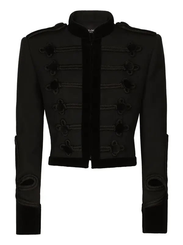 Dolce & Gabbana Double Wool Gabardine Tailcoat With Epaulets - Black