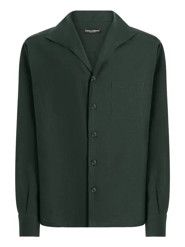 Dolce & Gabbana Long-sleeved Linen Shirt - Green