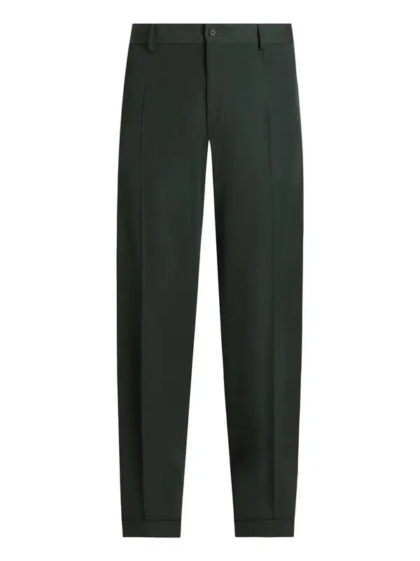 Dolce & Gabbana Woolen Trousers With Turn-ups - Green
