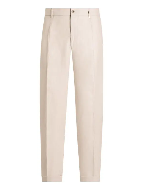 Dolce & Gabbana Linen Pants With Turn-ups - Beige