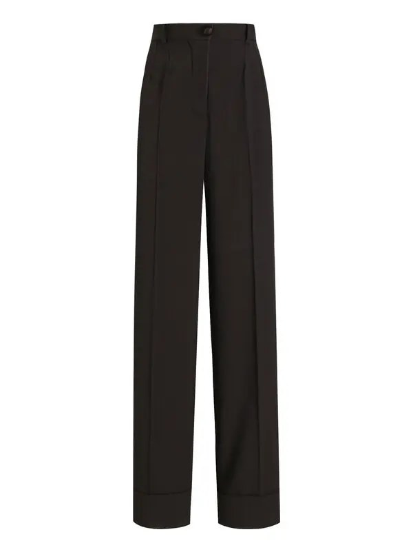 Dolce & Gabbana Flared Woolen Trousers - Black