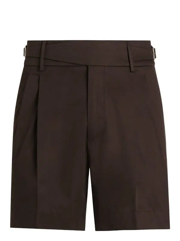 Dolce & Gabbana Cotton Gabardine Shorts With Double Darts - Brown