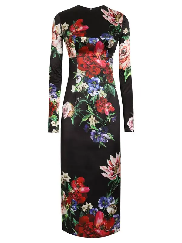 Dolce & Gabbana Floral Satin Dress - Print