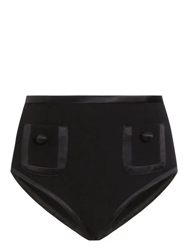 Dolce & Gabbana Woolen High-waisted Panties - Black
