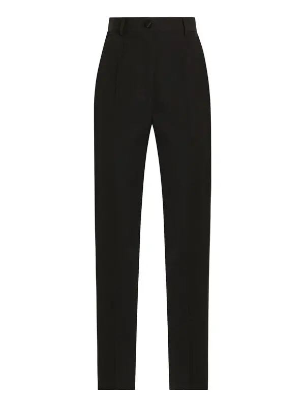 Dolce & Gabbana Tailored Woolen Tuxedo Trousers - Black