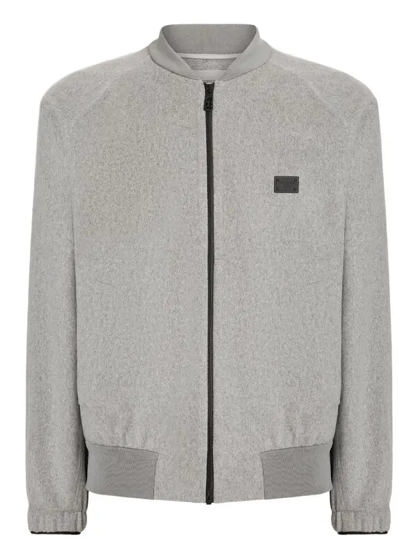 Dolce & Gabbana Cashmere And Wool Bomber Jacket - Grey