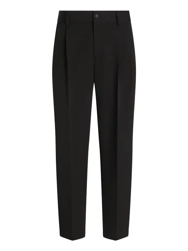 Dolce & Gabbana Tailored Wool Gabardine Pants - Black