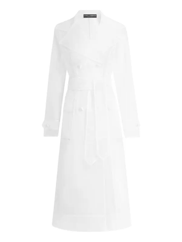 Dolce & Gabbana Technical Organza Trench Coat - White
