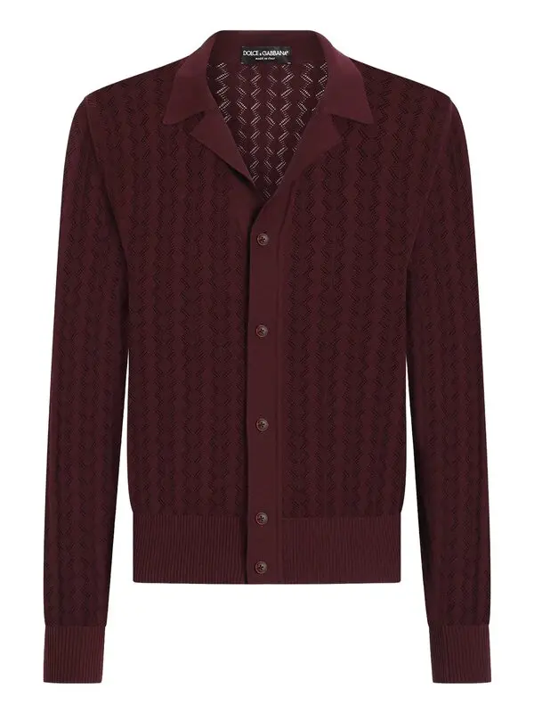 Dolce & Gabbana Cotton Openwork-knit Shirt - Multicolor