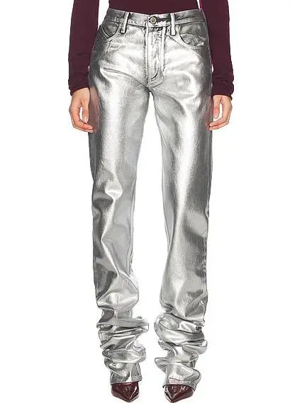 Attico Long Jeans - Silver