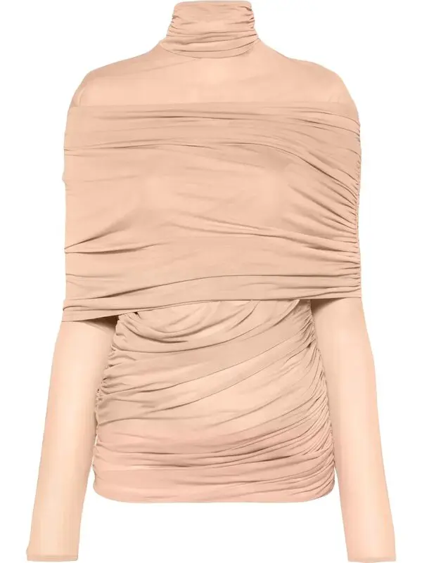 MUGLER Ruched Top - Neutrals