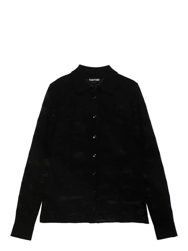 TOM FORD Open-knit Shirt - Black