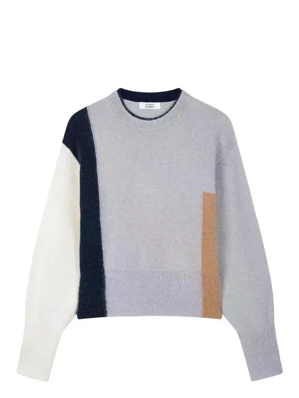 STUDIO TOMBOY Colour-block Sweater - Grey