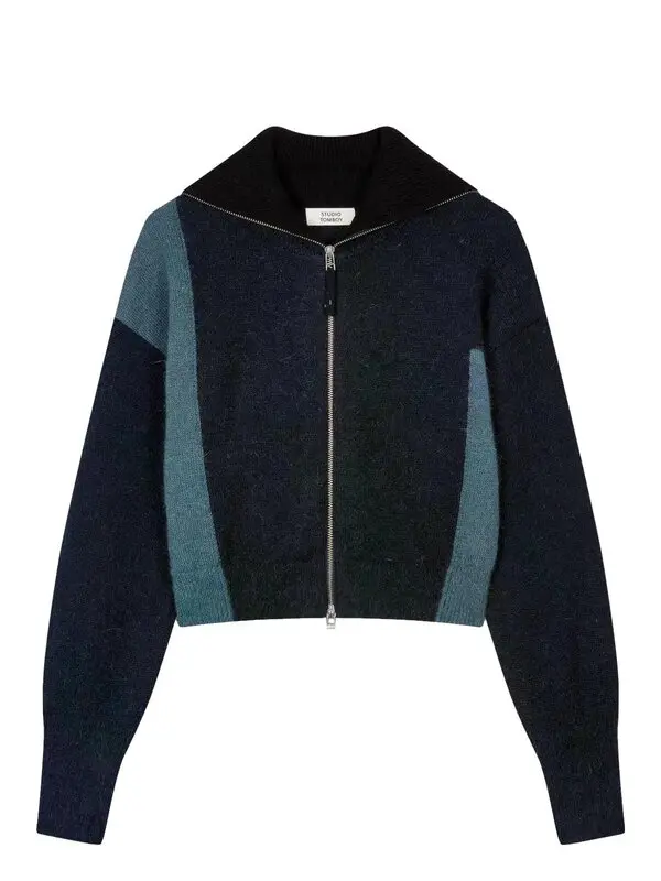 STUDIO TOMBOY Colour-block Cardigan - Blue