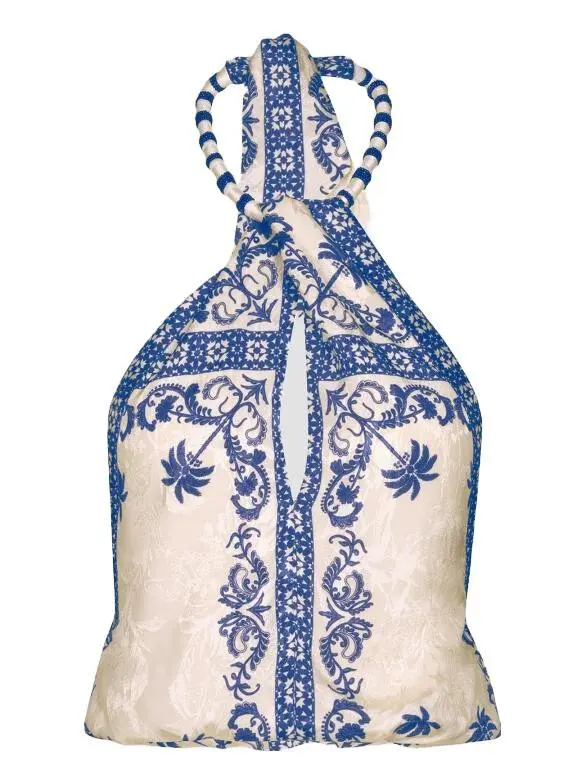 Johanna Ortiz Galena Cantos Andaluz Halter Top - Ecru