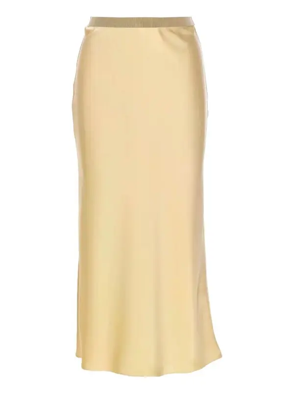 Patrizia Pepe Silk Midi Skirt - Neutrals