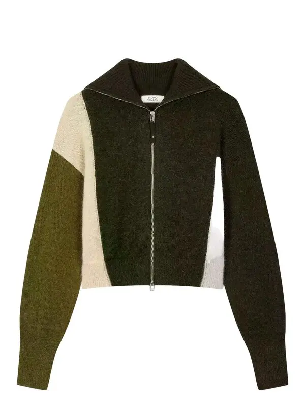STUDIO TOMBOY Colour-block Cardigan - Green