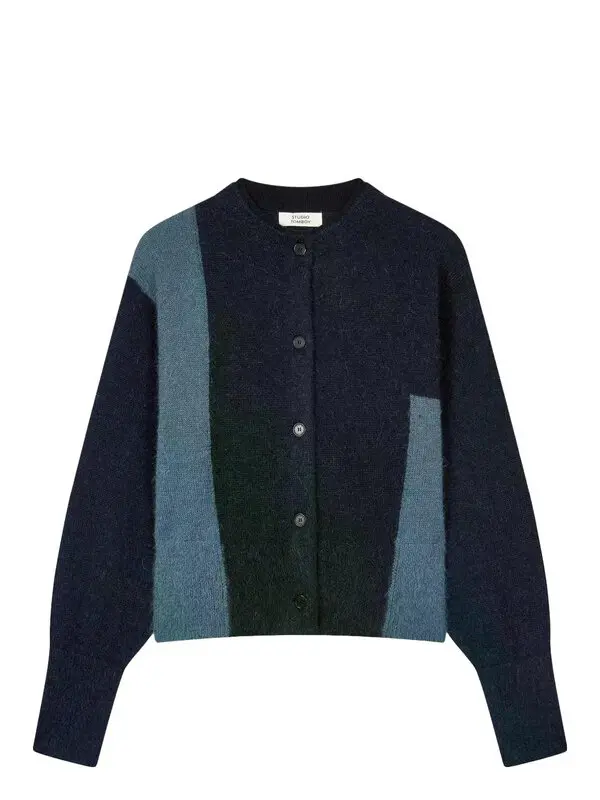 STUDIO TOMBOY Colour-block Cardigan - Blue