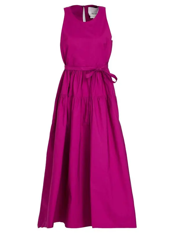 3.1 Phillip Lim Cotton-blend Poplin Midi Dress - Magenta