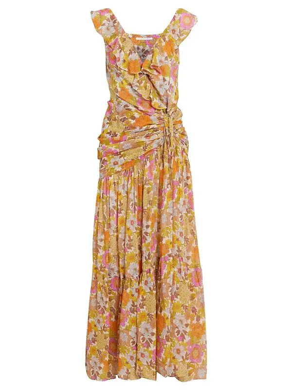 Veronica Beard Alanah Floral-print Maxi Dress - Orange