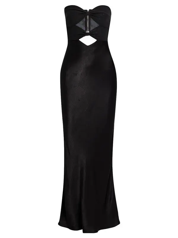 Bec & Bridge Halle Strapless Cutout Maxi Dress - Black