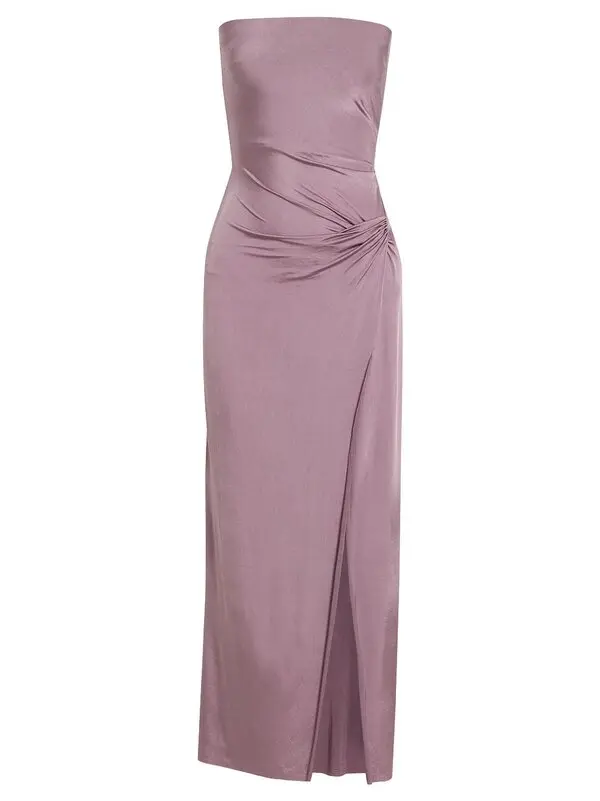 Bec & Bridge Petra Strapless Draped Satin-jersey Maxi Dress - Lilac