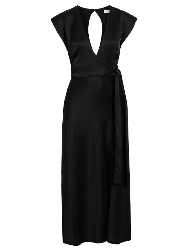 Bec & Bridge Dreamer Wrap-effect Midi Dress - Black
