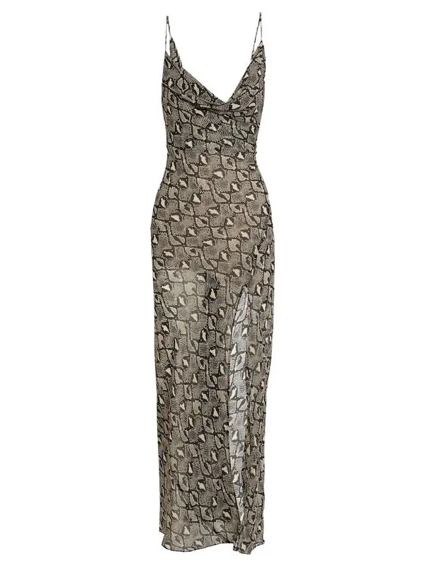 Bec & Bridge Portia Draped Printed Maxi Dress - Animal Print