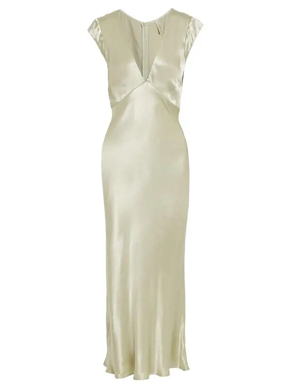 Bec & Bridge Indi Satin Maxi Dress - Light Green
