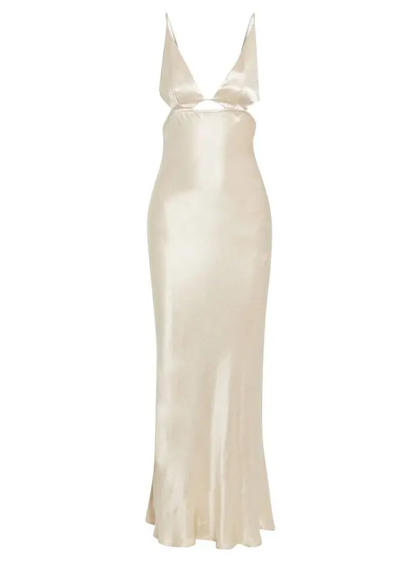 Bec & Bridge Descindi Cutout Satin-crepe Maxi Dress - Cream