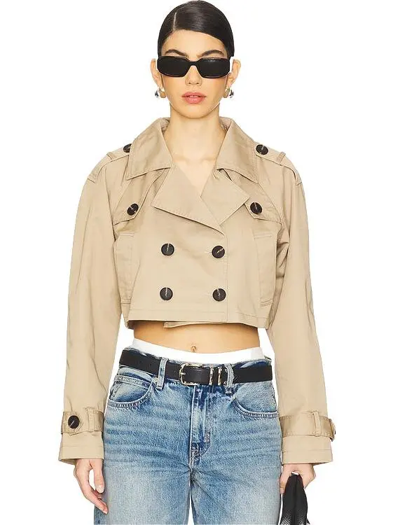 MORE TO COME Marja Cropped Trench - Beige